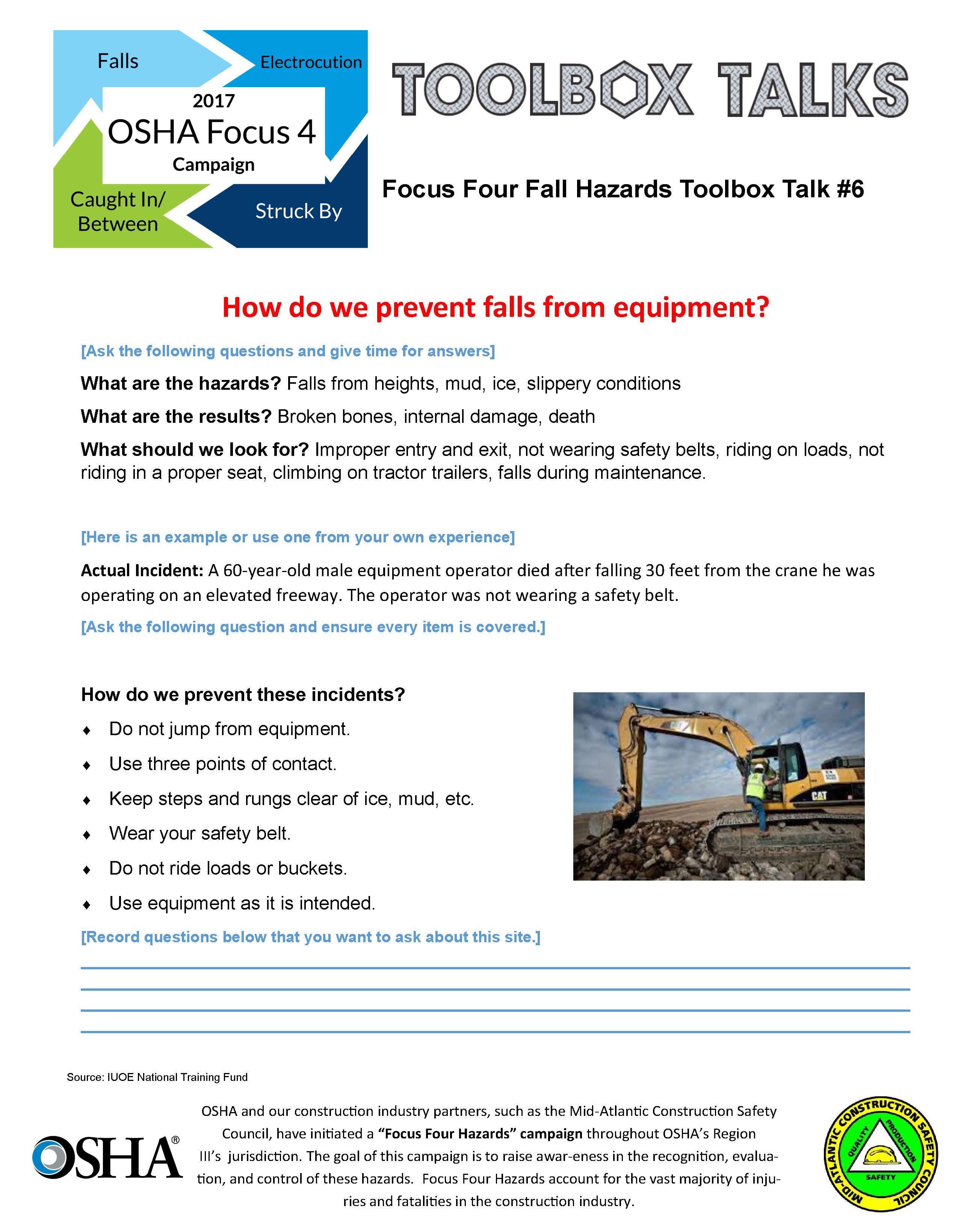 Toolbox Talks 6 7 General Building Contractors Association