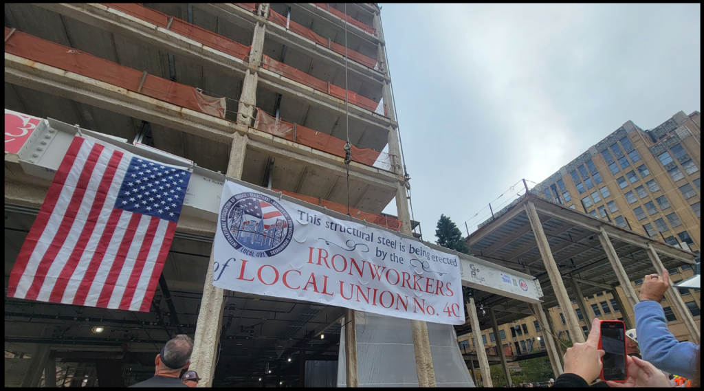 Clemens Construction Celebrates Topping Off at Broad and Noble